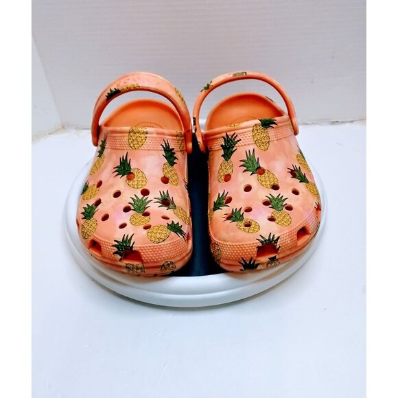 CROCS | Shoes | Crocs Pineapple Print Orange Clogs Size 79 Lightweight ...